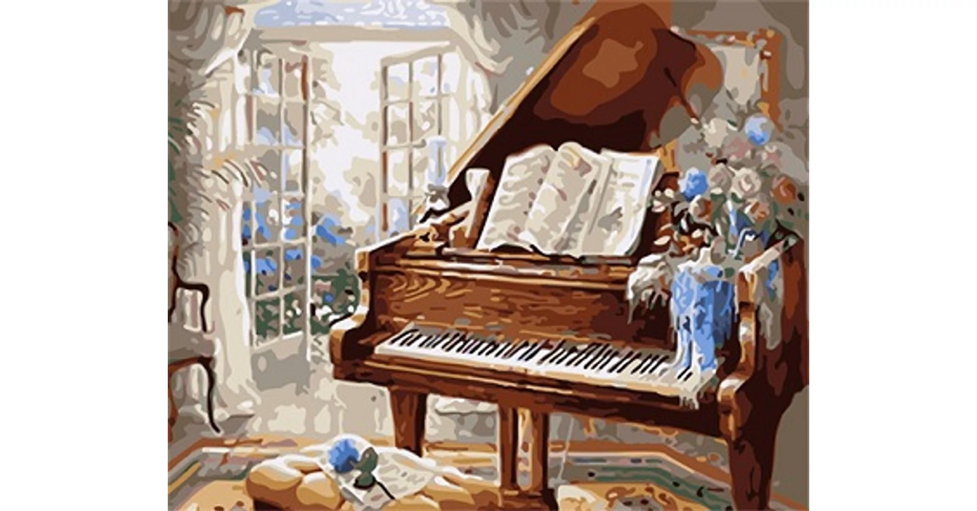 Zongora virágokkal - SZÁMFESTŐ (50x40 cm) - Piktorandusz -a számfestő ...